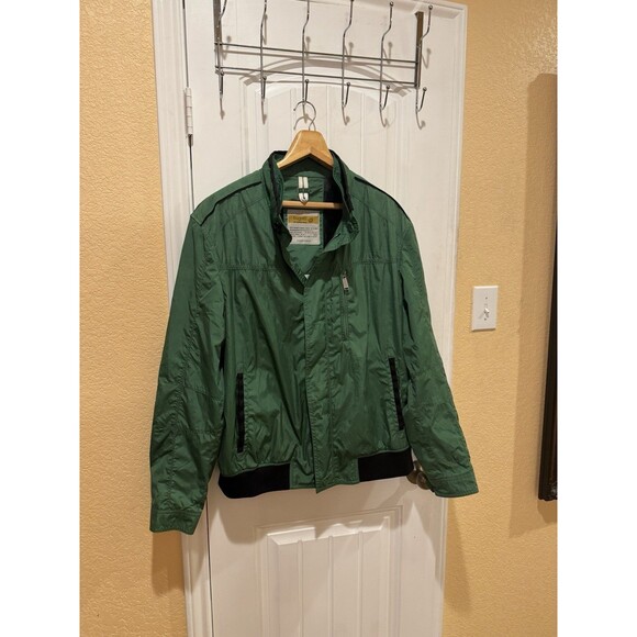 Bugatti | Jackets & Coats | Bugatti Jacket Mens Green Zip Logo Half ...